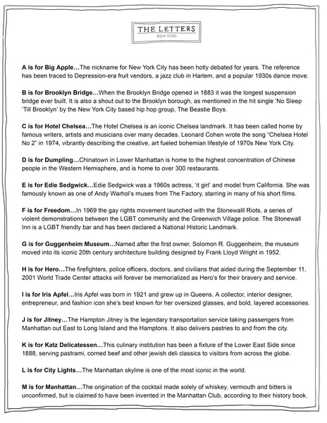 New York ABC Print Limited Edition – The Letters NYC