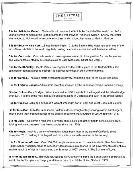 California ABC Print Limited Edition – The Letters NYC